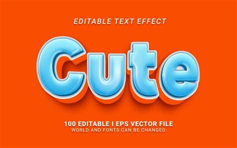 Premium Vector Cute Text Effect