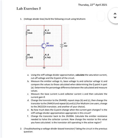 Solved Thursday Nd April Lab Exercises Chegg