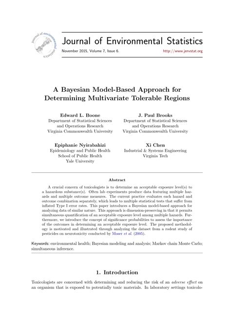 Pdf A Bayesian Model Based Approach For Determining Multivariate