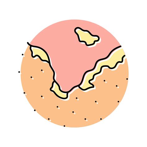 Skin Peeling Flaking Disease Symptom Color Icon Vector Illustration