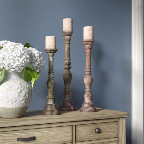 3 Piece Wood Candlestick Set And Reviews Birch Lane