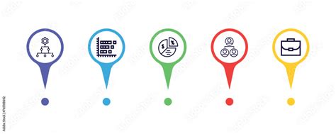 Hierarchical Order Graphic Chart Pie Chart With Dollar Hierarchy Structure Briefcase Outline