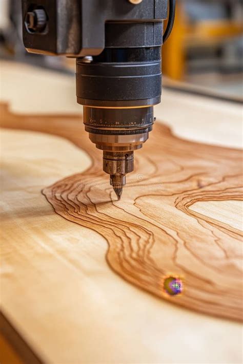 Cnc Router Precision Crafting Intricate Detail On Plywood For Advertising And Design Stock