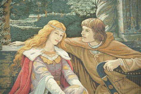 Tristan And Isolde European Wall Tapestry Medieval Woven Etsy