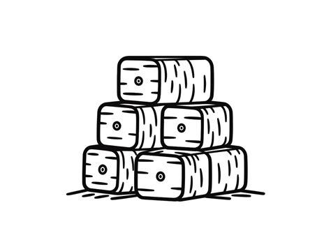 Engaging Hay Bale Coloring Sheet Coloring Page
