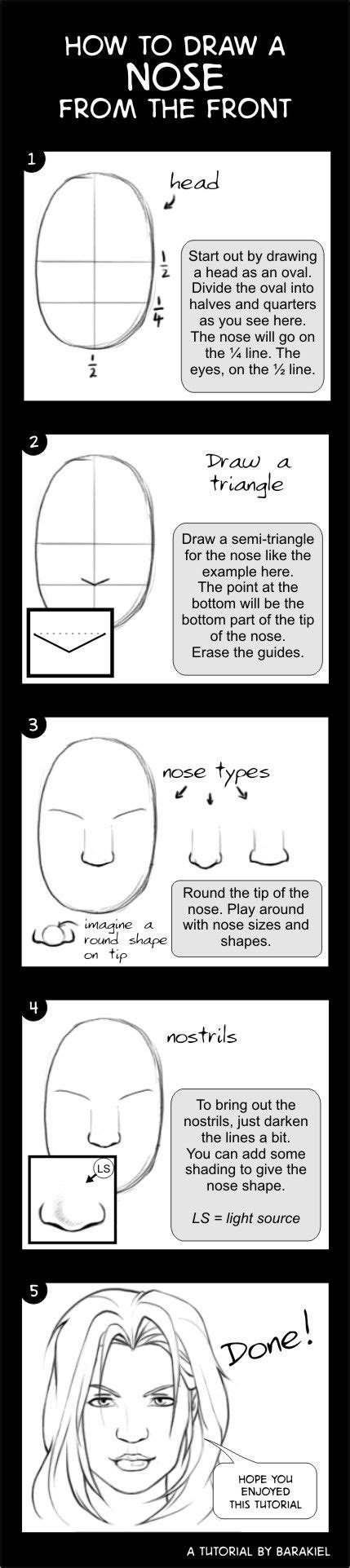 How To Draw A Nose From The Front Start Out By Drawing A Head As An Oval Divide The Oval Into