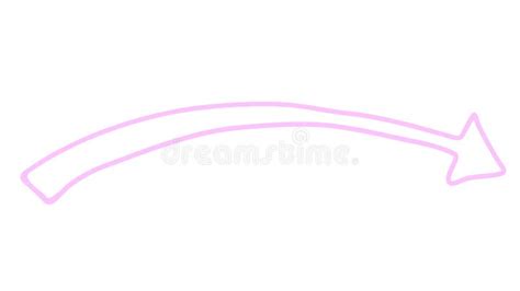animated linear symbol of arrow is drawn hand drawn pink arrow points