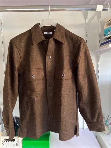 Uniqlo U Brown Wool Overshirt Mens Fashion Coats Jackets And