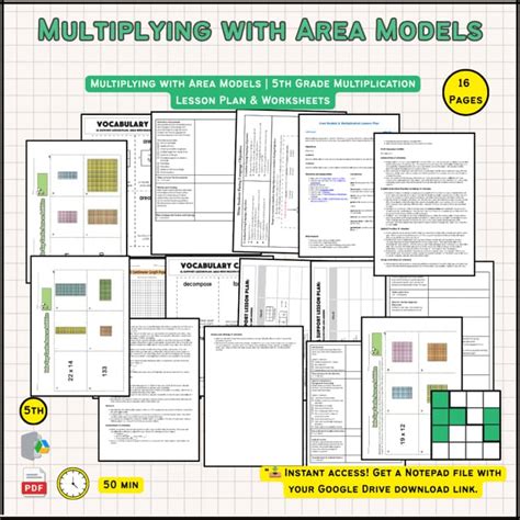 5th Grade Area Models Lesson Plan Interactive Esl Math By My Lessonry