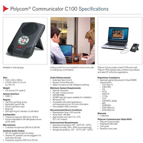 Polycom Communicator C Specifications Automatic Gain Control Public Relations System