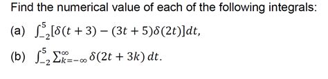 solved find the numerical value of each of the following
