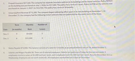 Solved Record Adjustments At December 312027 For Items 1