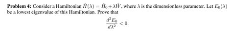 Solved Problem 4 Consider A Hamiltonian Hathlambda