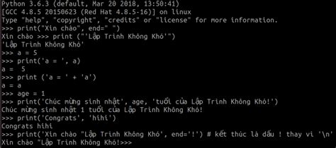 Bạn đã rõ về lệnh print trong Python chưa Lập Trình Không Khó