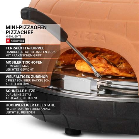 Mini Pizzaofen Pizzachef Heidenfeld Pizzadom 6 Personen