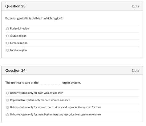 Solved Question Pts External Genitalia Is Visible In Chegg Com