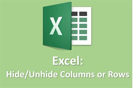 Excel Chapter 1 Lesson 6 Hideunhide Columns Or Rows