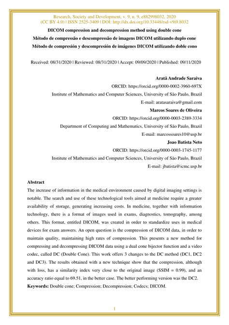 pdf dicom compression and decompression method using double cone