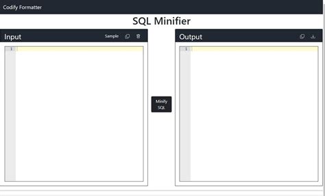 SQL Minifier To Minify SQL Query