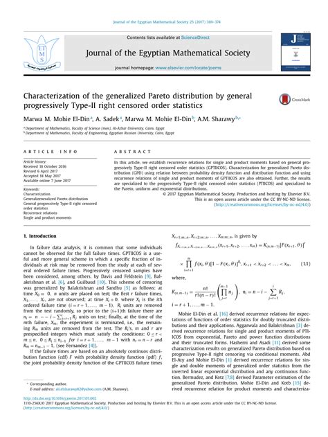 Pdf Characterization Of The Generalized Pareto Distribution By General Progressively Type Ii