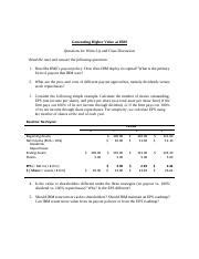 IBM Questions Pdf Generating Higher Value At IBM Questions For Write Up And Class Discussion