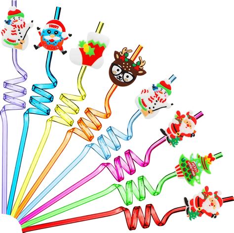 Afzmon 24 Pcs Monster Drinking Straws Reusable Plastic