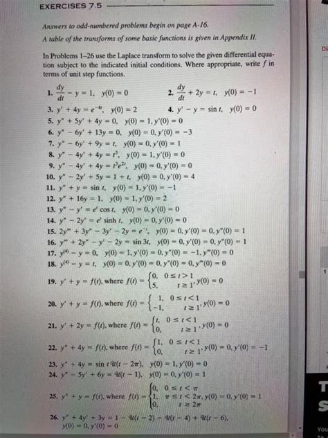 solved exercises 7 5 answers to odd numbered problems begin