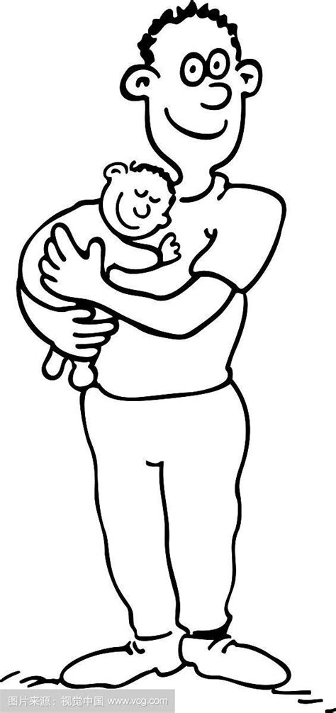 爸爸抱着小婴儿的简笔画 图文简单（汇总10张） 简笔画图片大全