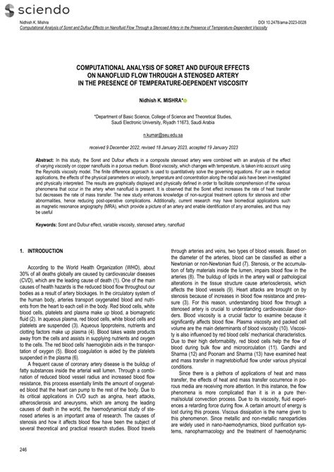 Pdf Computational Analysis Of Soret And Dufour Effects On Nanofluid