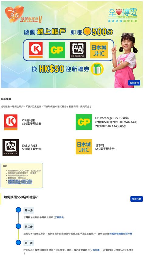 中電 Clp：啟動網上賬戶 即賺500分 換 50禮券（至30 6） Jetso Club 著數俱樂部