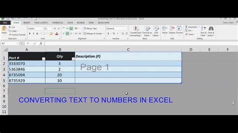 excel converting text to numbers in excel youtube