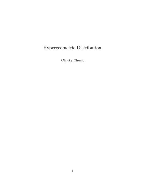 Hypergeometric Distribution Pdf Statistical Theory Statistics