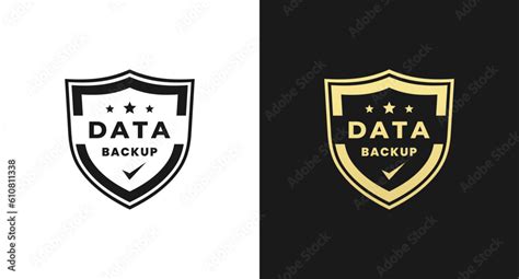 Data Backup Label Or Data Backup Badge Vector Isolated In Flat Style Data Backup Label For