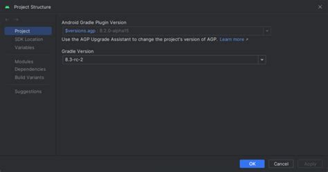 Android Android SDKとGradleのバージョンの組み合わせ warning We recommend using a newer Android Gradle