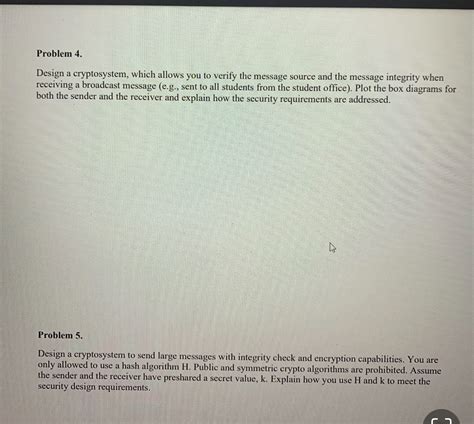 Solved Problem 4design A Cryptosystem Which Allows You To