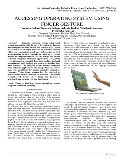 accessing operating system using finger gesture pdf