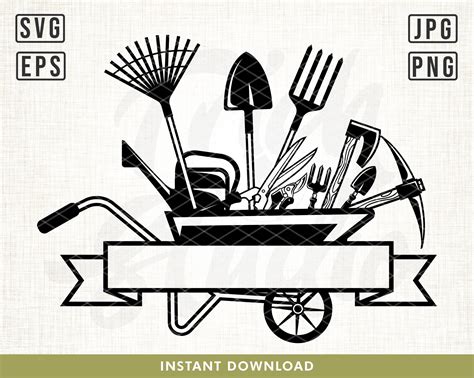 Farmer Tools Clipart Black And White