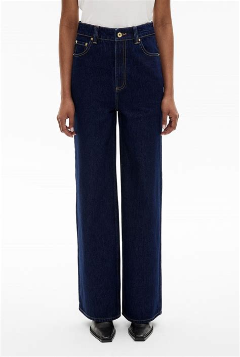 Raw Denim Button Detail Jeans Womens Straight Leg Jeans Witchery