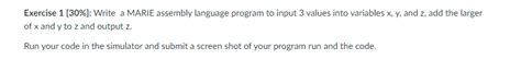 Solved Exercise 1 30 Write A Marie Assembly Language
