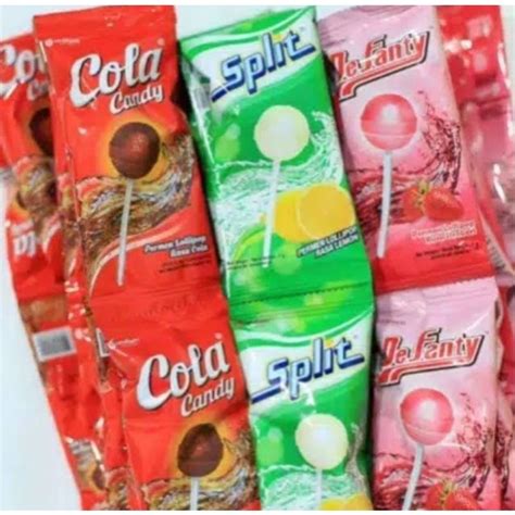 Jual Permen Split Cola Defanty Lollipop Renceng Isi 10 Pcs Shopee Indonesia
