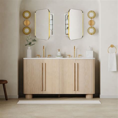 Tehome 22 In X 30 In Surfacerecessed Mount Brushed Gold Mirrored