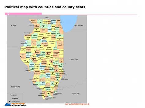 Illinois County Map Editable Powerpoint Maps