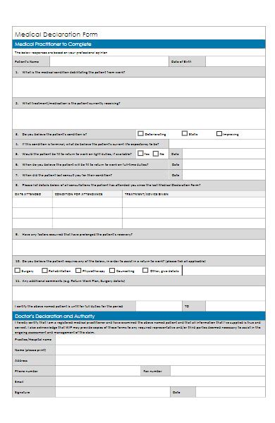 Free 10 Patient Declaration Forms Download How To Create Guide Tips
