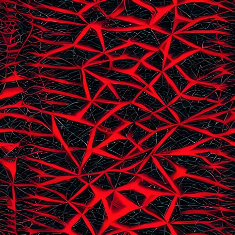 Red And Black Fractal Design On Black Background · Creative Fabrica
