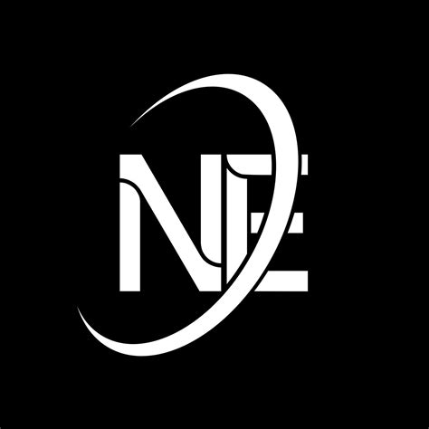 Ne Logo N E Design White Ne Letter Ne Letter Logo Design Initial Letter Ne Linked Circle