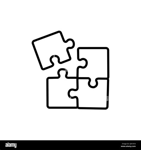 Puzzle Pieces Outline Vector Icon Puzzle Jigsaw Puzzle Icon Vector Design Template Stock