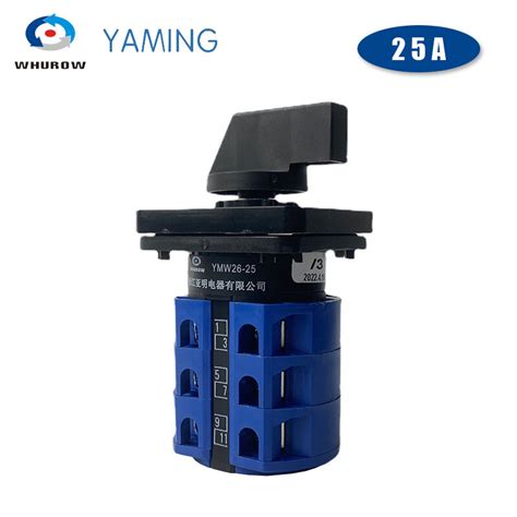 전기 로터리 캠 범용 전환 스위치 선택 위치 3 레벨 25a 실버 접촉 기어 선택기 Lw26 25 3 전기 장비 및 소모품