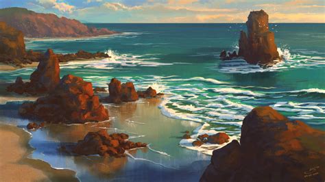 배경 화면 해변 바다 구름 바닷가 물 삽화 1920x1080 Weterynarzfred 2186979 배경 화면 Wallhere