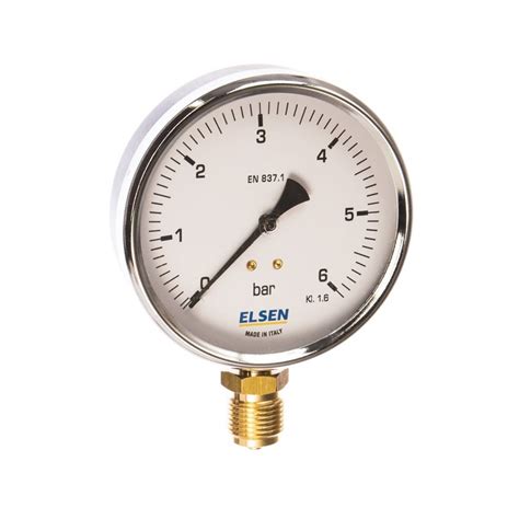 ELSEN Манометр, Ø-100, 1/2", Н, радиальный, PN, бар-0-6 EM100.06 по ...