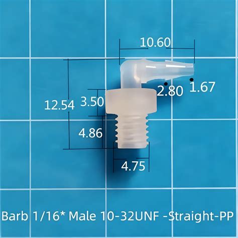 Pp Male Barb Fittings 10 32unf 1 4 28unf Straight And L Shape 50pk